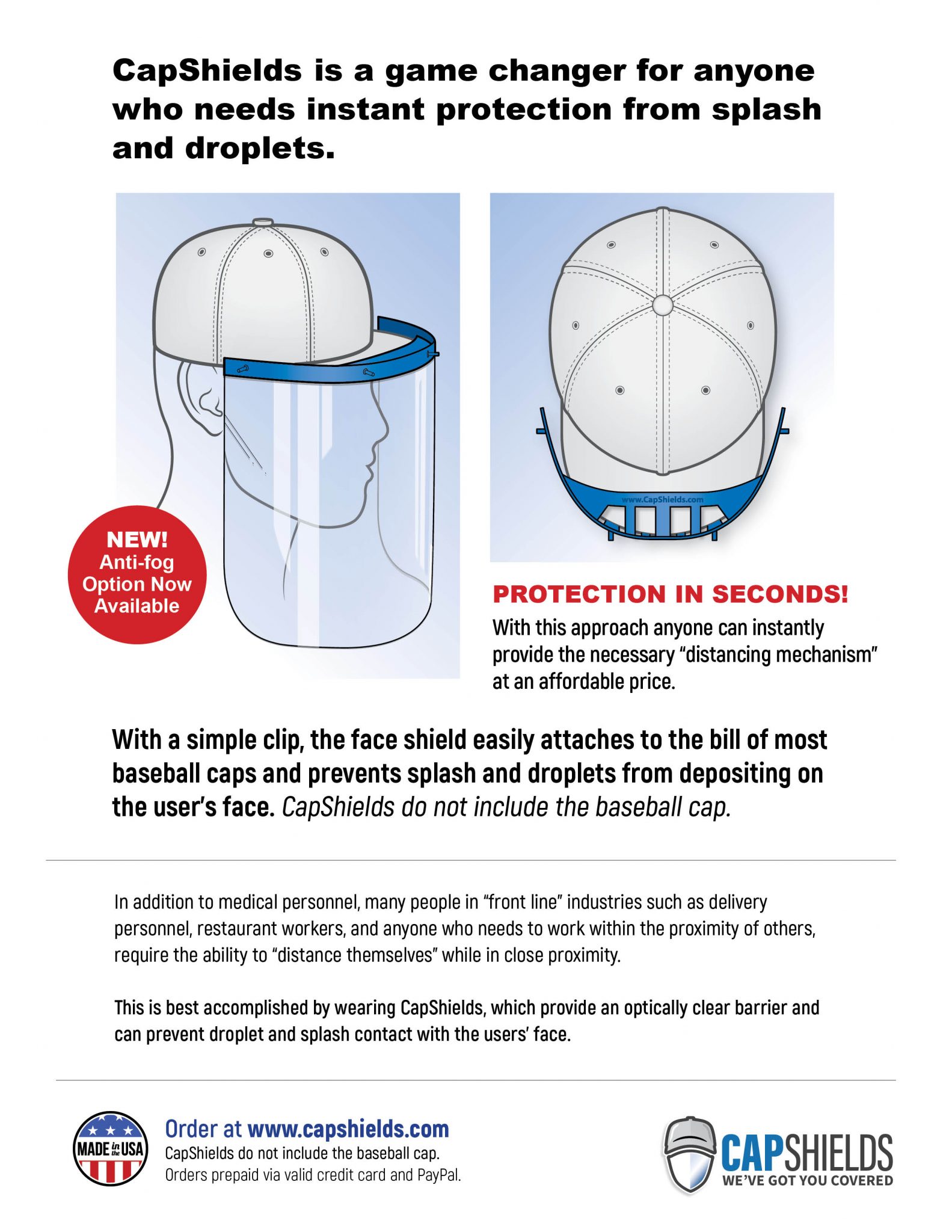 Home - CapShields provides instant protection against germs.